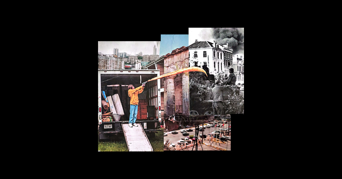 Past and Future War Collage - Collage - Sticker | TeePublic