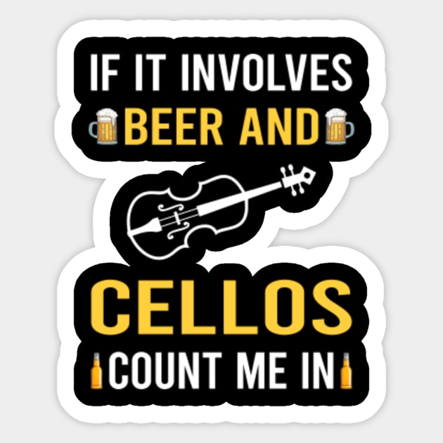 Beer And Cello Cellist - Cello - Sticker | TeePublic