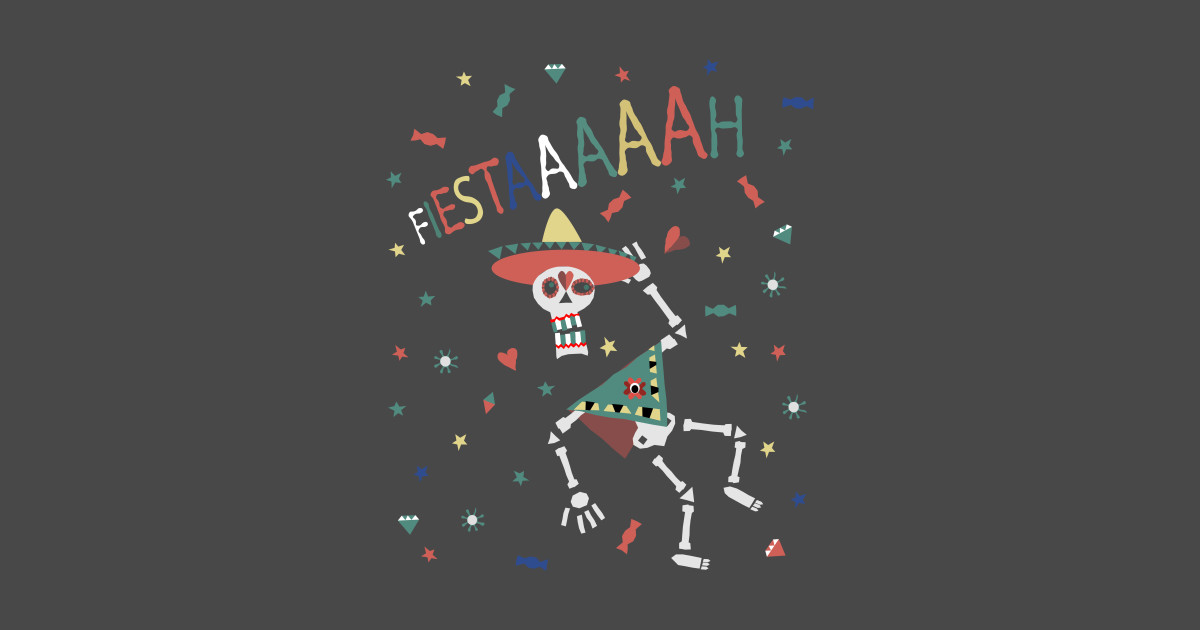 Fiesta Skeleton Halloween - Funny Skeleton - T-Shirt | TeePublic