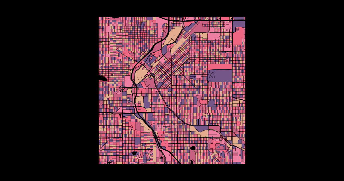 Denver Map Pattern in Purple & Pink - Denver Map - Posters and Art ...