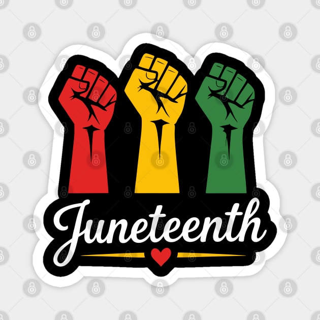 Juneteenth 1865 Hands Red Green Yellow - Juneteenth - Magnet | TeePublic