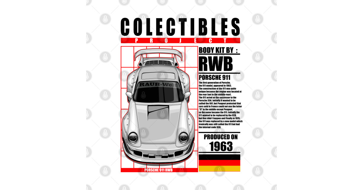 RWB PORSCHE 911 -WHITE - Porsche 911 - T-Shirt | TeePublic