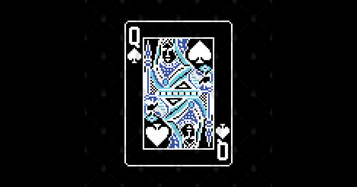 Queen of Spades Pixel Art Bright Negative Mode - Queen Of Spades - Pin ...