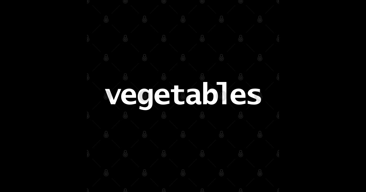 Vegetables Minimal Typography White Text - Food - Sticker | TeePublic