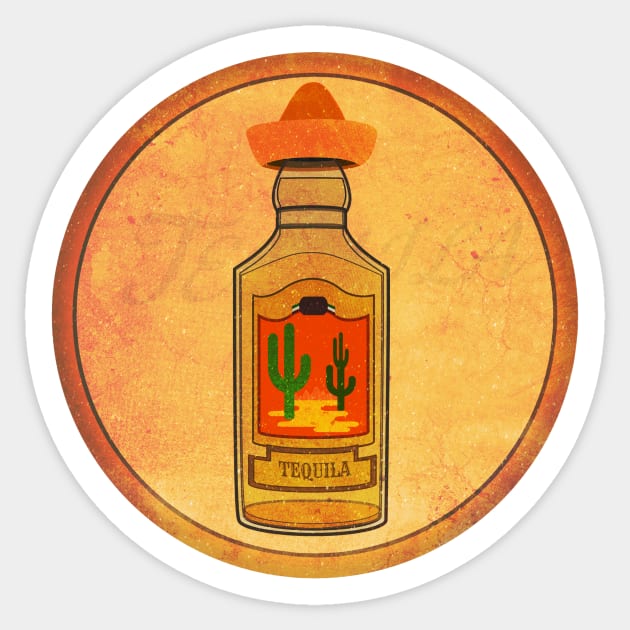 Vintage Tequila - Tequila - Sticker | TeePublic