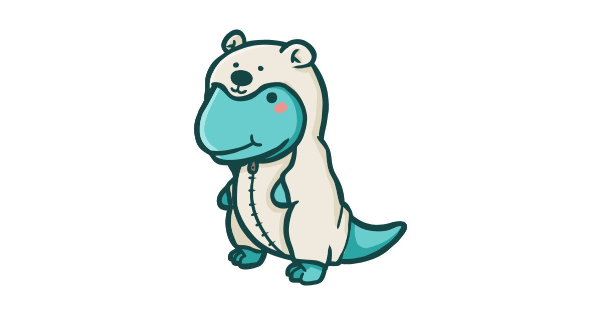 Cute T-Rex in polar bear pajamas, dino, dinosaur - Dino - T-Shirt ...