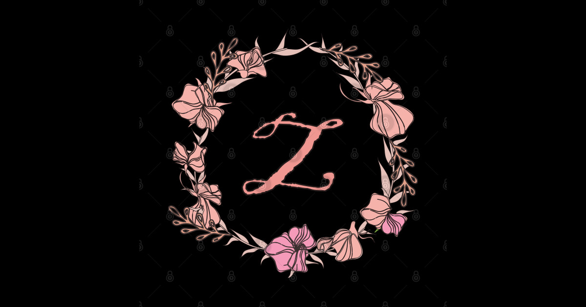 Letter Z Rose Pink Initial Monogram - Letter z - Letter Z - Sticker ...
