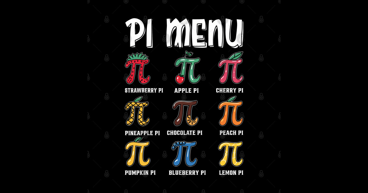 Pi Menu Funny Pi 3.14 Math Teacher Pie Menu Mathematics - Pi Menu ...