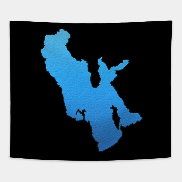 Great Salt Lake in Utah Outline - Great Salt Lake - Tapestry | TeePublic