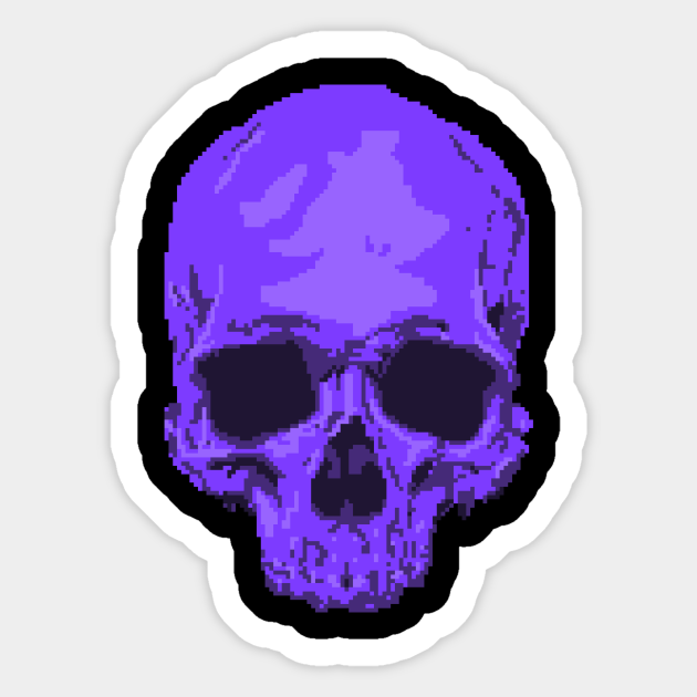Purple Pixelation Skull - Skull - Sticker | TeePublic