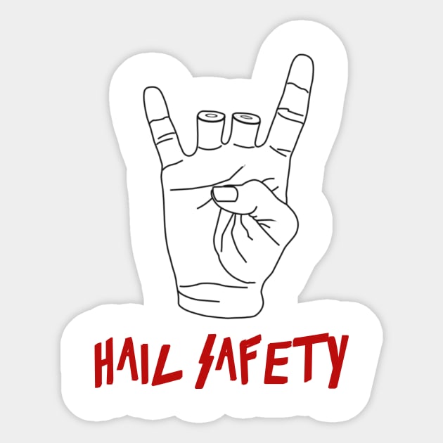 Hail Safety - Woodcut - Sticker | TeePublic