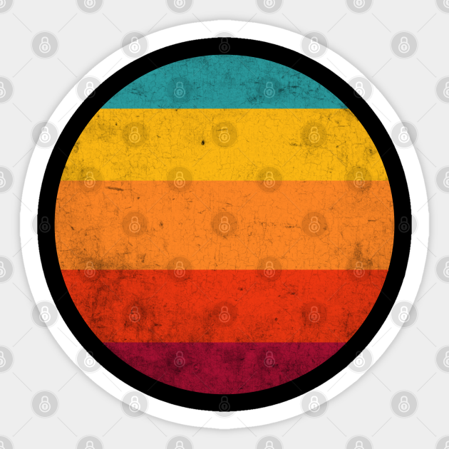 Vintage Sunset - Vintage Circle Rainbow - Sticker | TeePublic