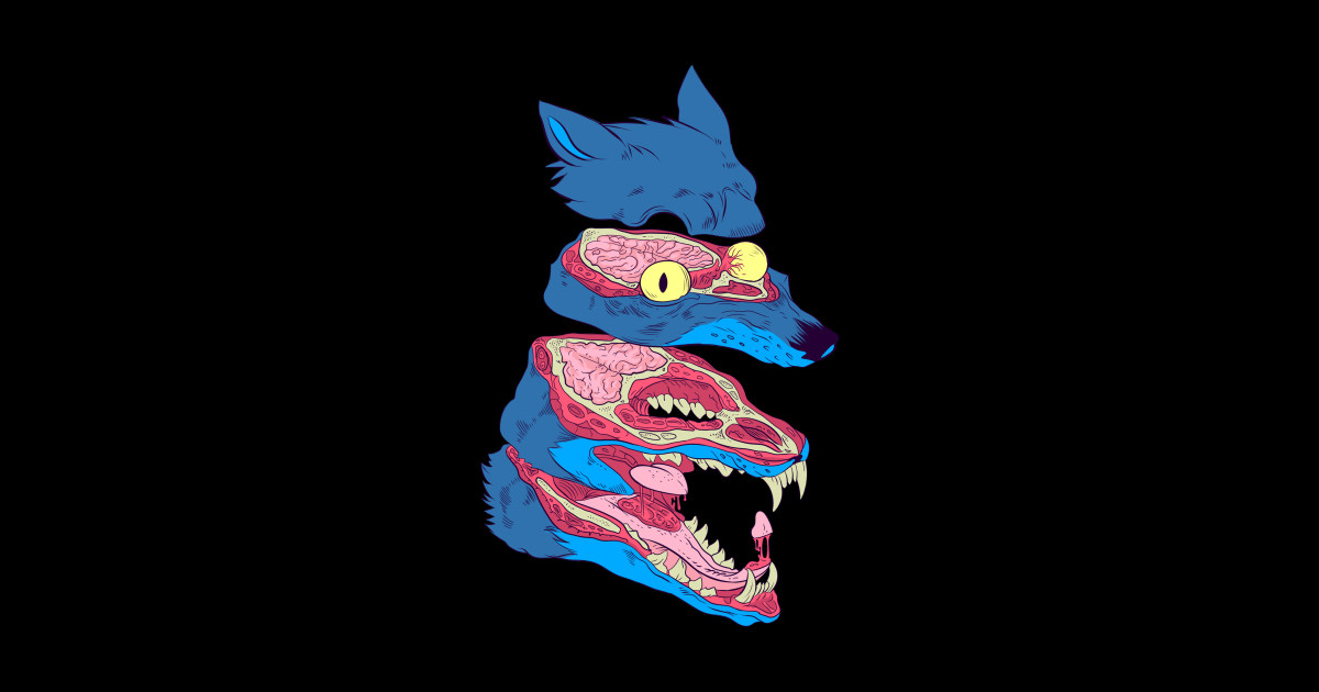 Dissected Wolf - Wolf - Sticker | TeePublic