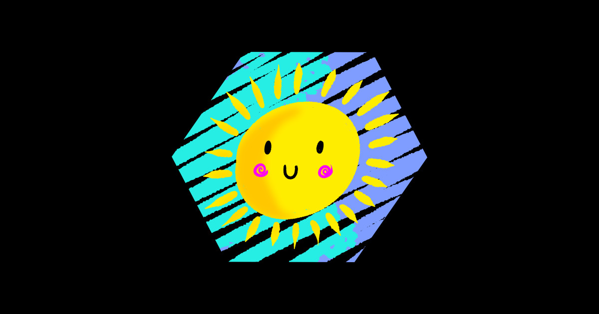 Sun Sunshine Happy Smile Funny Cartoon - Sun - Sticker | TeePublic