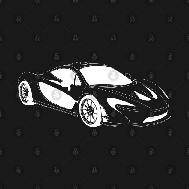 McLaren 720s White Outline - Car - T-Shirt | TeePublic