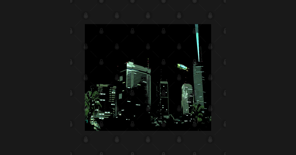 Vice City Downtown - Night - Gta Vice City - T-Shirt | TeePublic