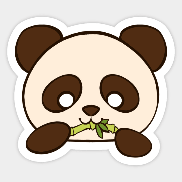 Cute Panda series - Happily eating Bamboo - Panda - Sticker | TeePublic
