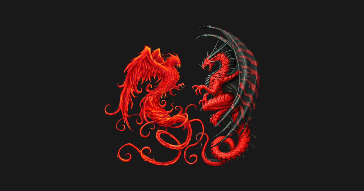 Phoenix vs Dragon - Dragons - T-Shirt | TeePublic