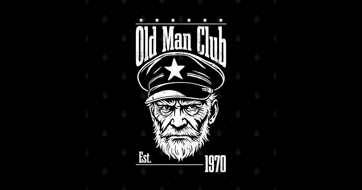 Old Man Club Est 1970 \ funny old man - Funny Old Man - Sticker | TeePublic