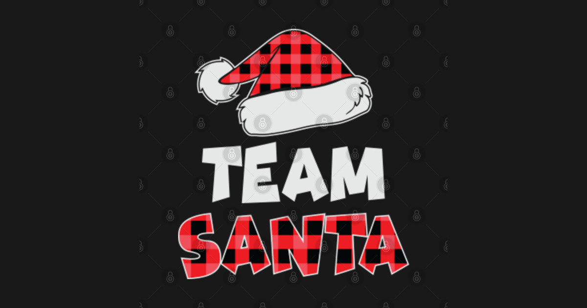 Xmas Team Santa Red Plaid Claus Hat Christmas - Team Santa - Long ...