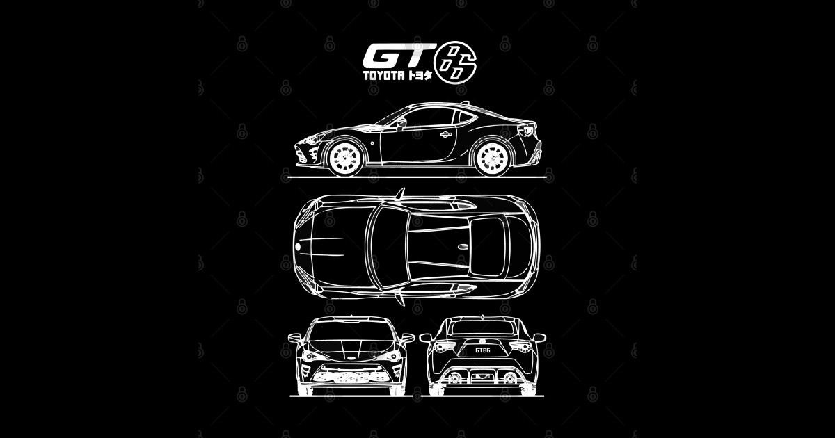 Toyota GT 86 Blueprint (GR86 BRZ FRS) - Toyota Gt86 - Sticker | TeePublic