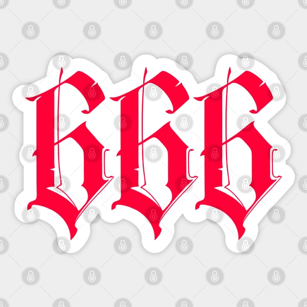 666. Number of the beast. Gothic style - Number Of The Beas - Sticker ...