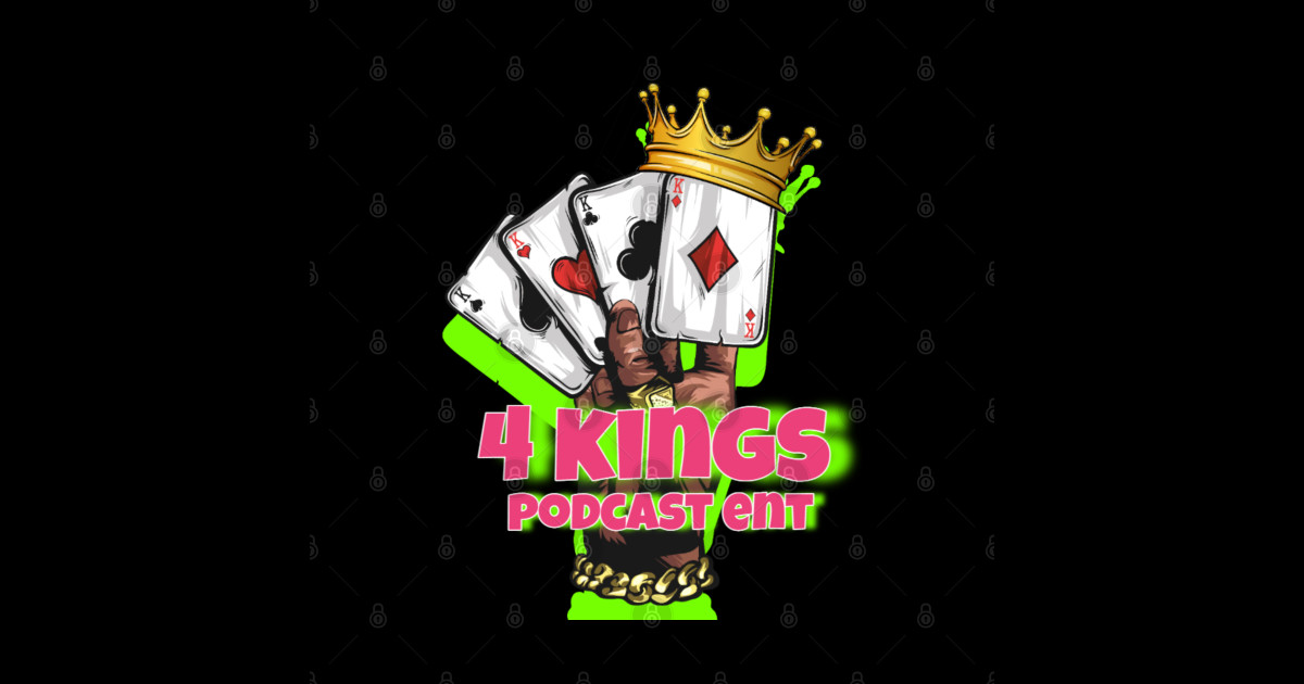 Pink and Green Logo - 4kings - Sticker | TeePublic