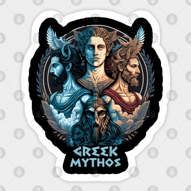 Ancient Greek Gods Mythology Action - Greek Mythology - Sticker | TeePublic