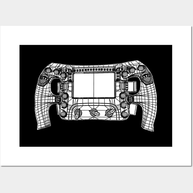 White F1 Steering Wheel Blueprint Sketch Art - Formula 1 - Posters and ...