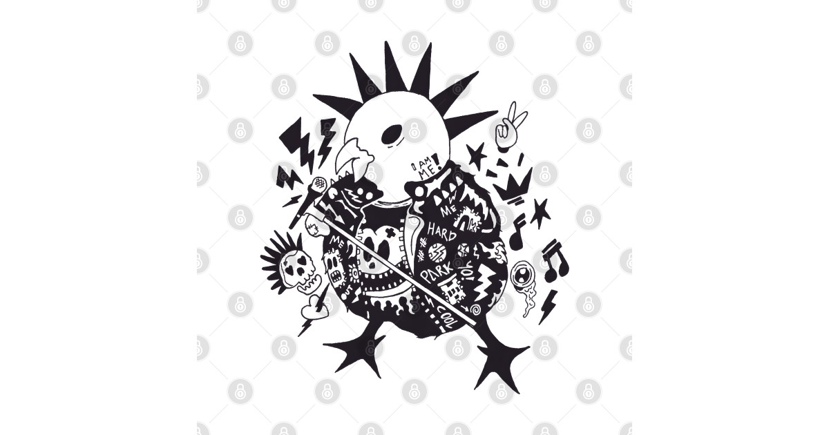 The Punk Rock Chicken Singer - Funny Chicken - T-Shirt | TeePublic