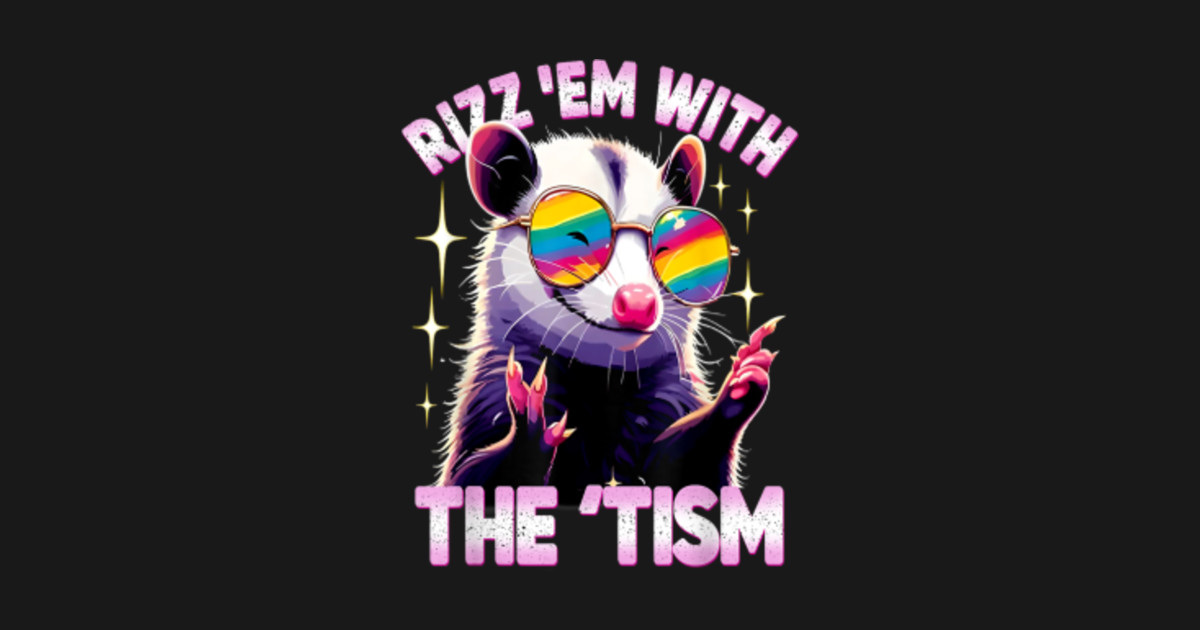 Autism Opossum Funny Rizz Em With The Tism Meme Autistic - Rizz Em With ...