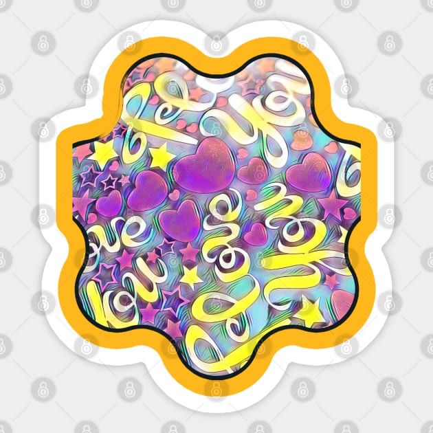 Love You Star - Love - Sticker | TeePublic