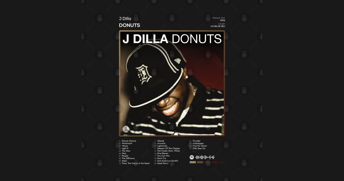 J Dilla - Donuts Tracklist Album - J Dilla - T-Shirt | TeePublic