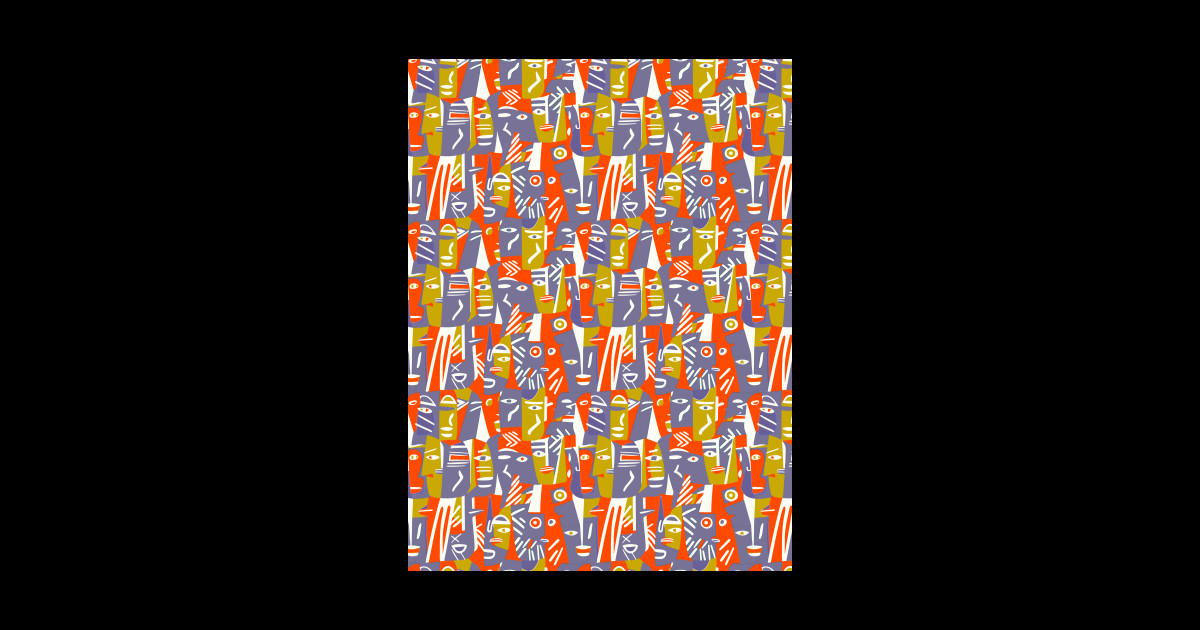 Cubist ethnic faces - Ethnic - Sticker | TeePublic Cubist ethnic faces - Ethnic - Sticker | TeePublic