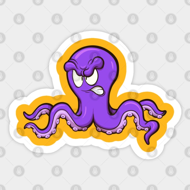 Angry Octopus - Angry Octopus - Sticker | TeePublic