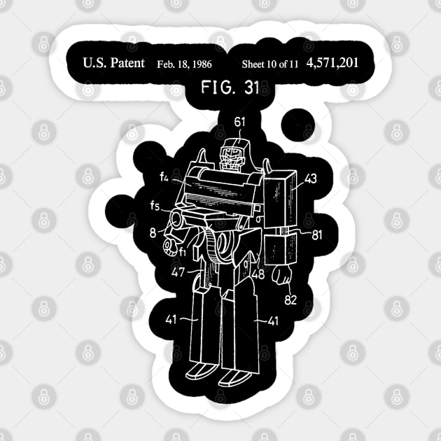 G1 Megatron Patent - Transformers - Sticker | TeePublic