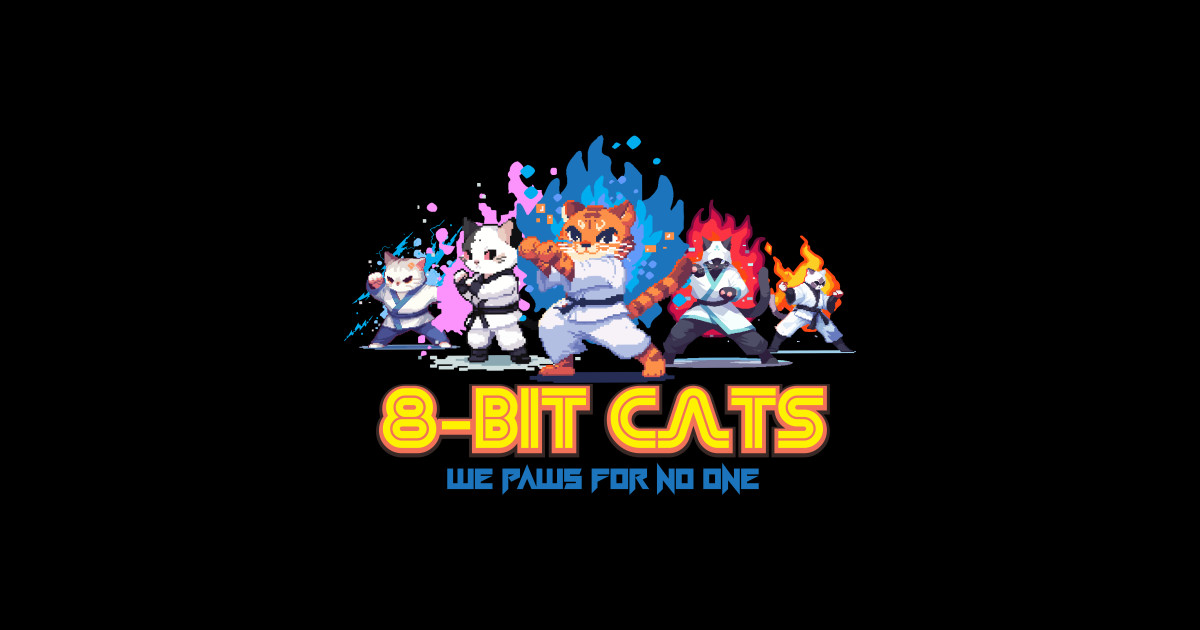 8-BIT CATS - Cats - Sticker | TeePublic