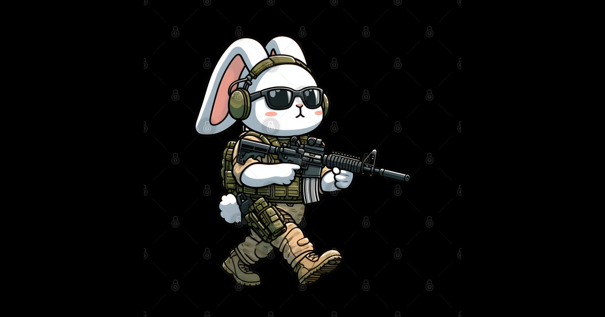Tactical Rabbit - Rabbit - Sticker | TeePublic