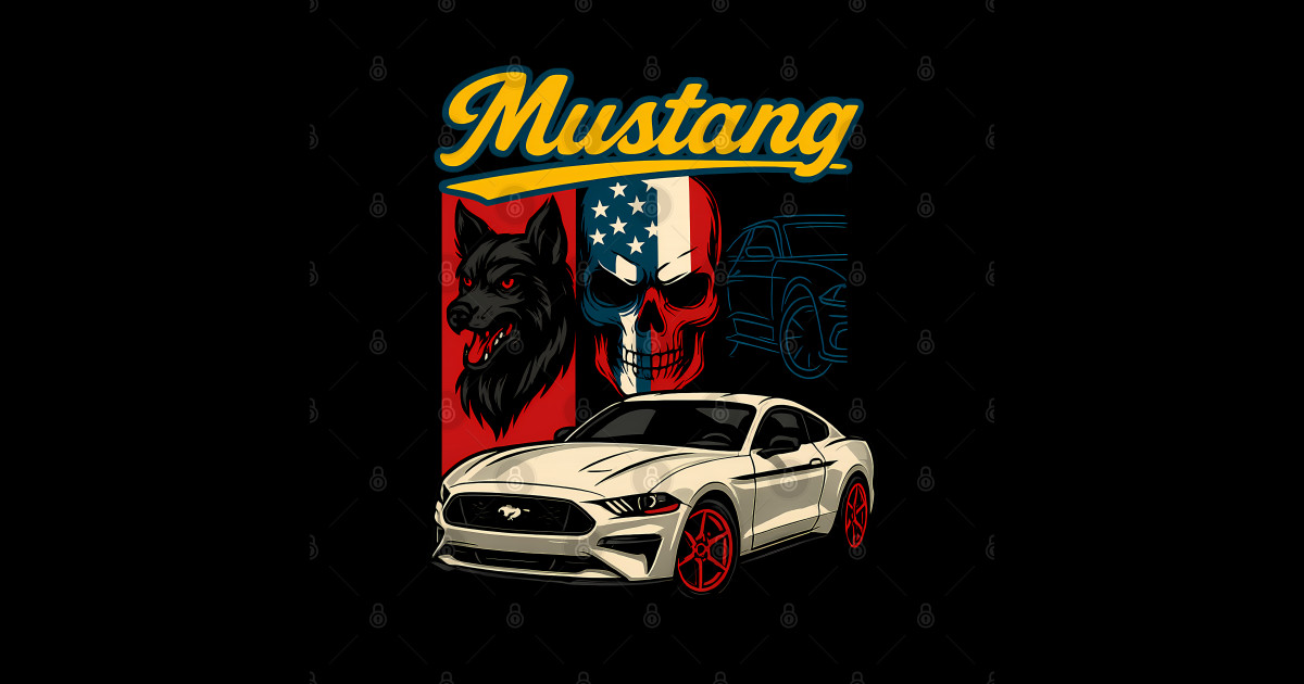 American Mustang Power – Bold Muscle Car Art - Car - Sticker | TeePublic