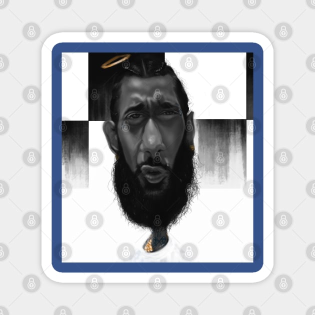 Nipsey Hussle Caricature Hip Hop Magnet Teepublic