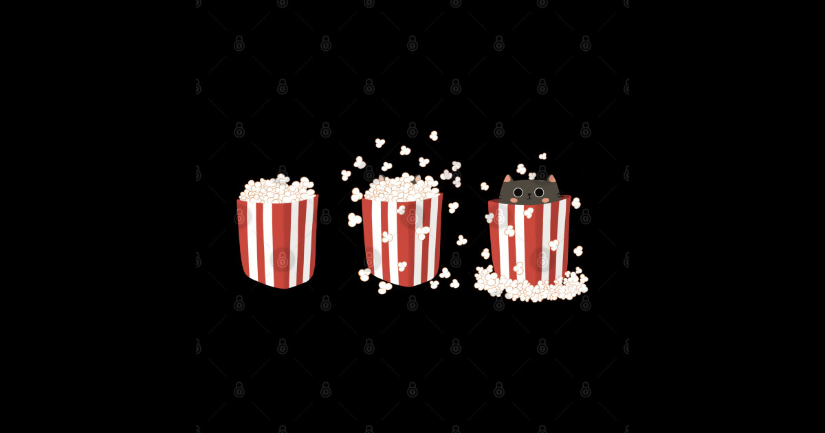 Popcorn cat - Cat - Sticker | TeePublic