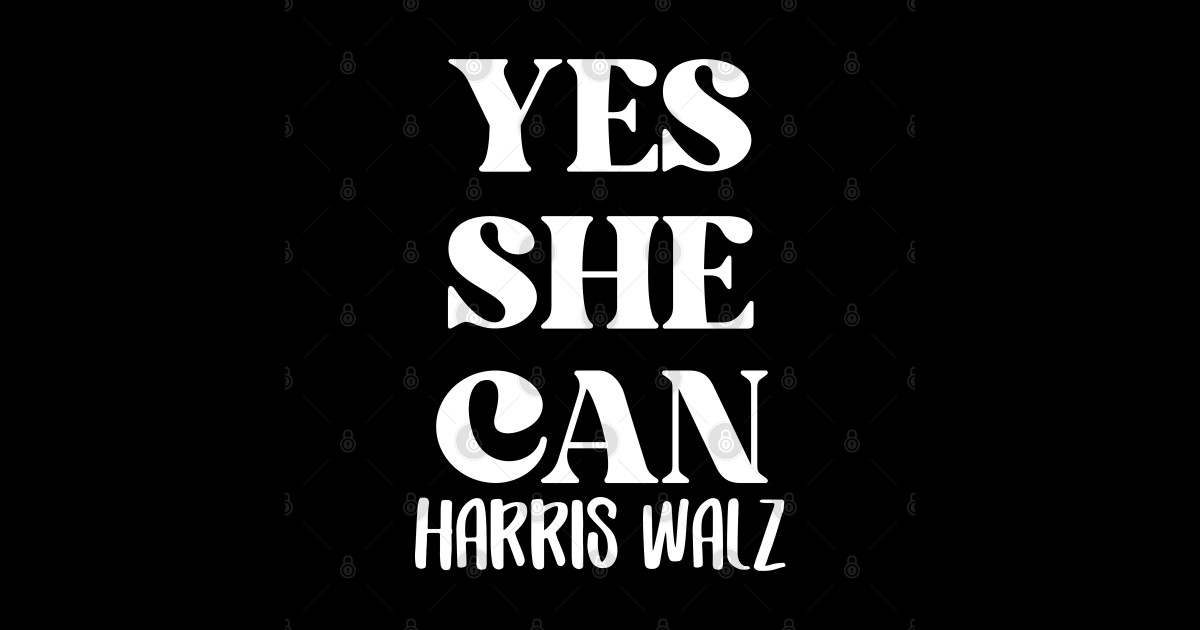 yes she can - Yes She Can Harris Walz - Sticker | TeePublic