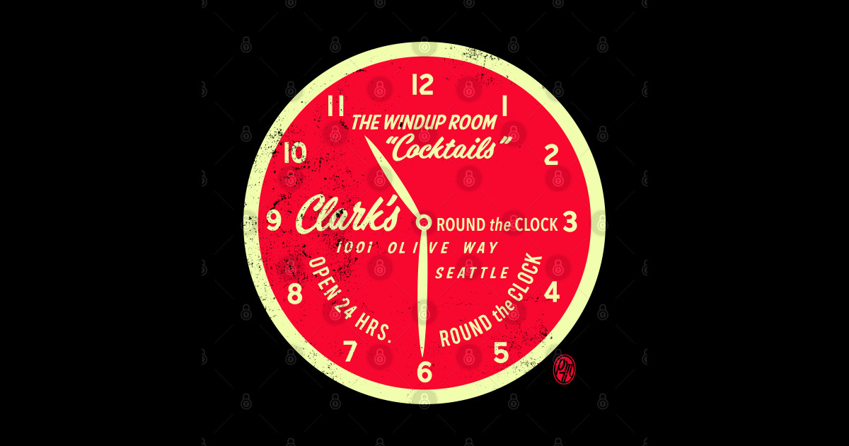 Vintage Clark's Round the Clock Restaurant Seattle - Seattle - Sticker ...