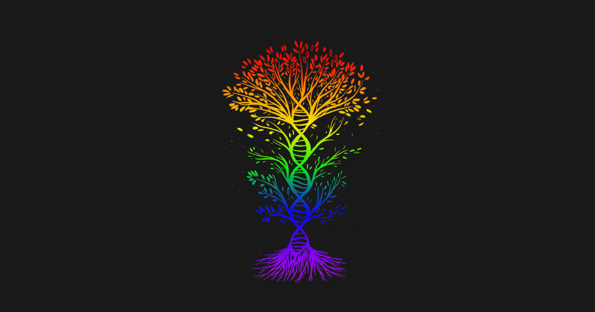 LGBTQI Rainbow Flag DNA Tree Gay Pride - Lgbtq Tree Life Rainbow - T ...