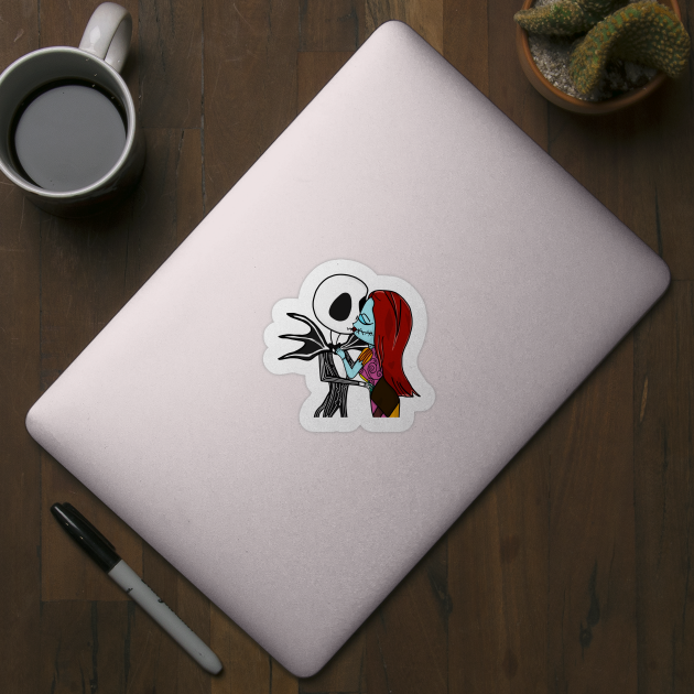 how to draw jack and sally kissing