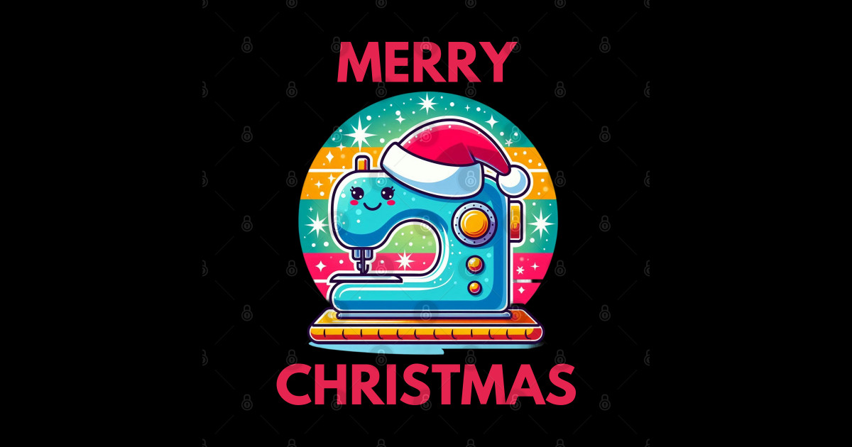 Christmas sewing machine - Christmas Sewing Machine - Sticker | TeePublic