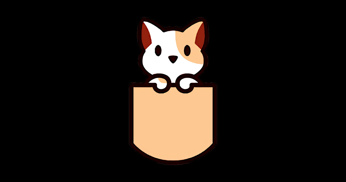 cat in pocket - Cats Pocket - Sticker | TeePublic