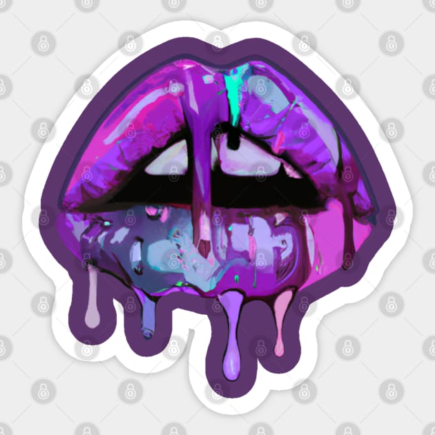 Sexy Lip Drip - Lips - Sticker | TeePublic