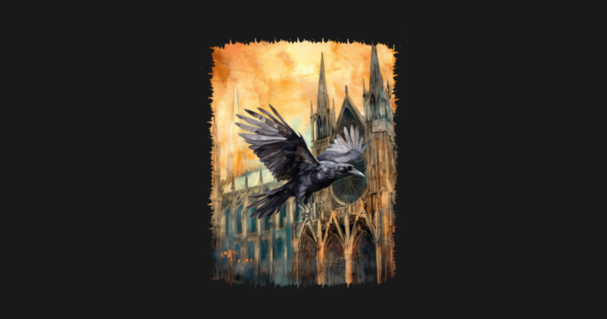 The Raven and the Cathedral - Ravens - T-Shirt | TeePublic