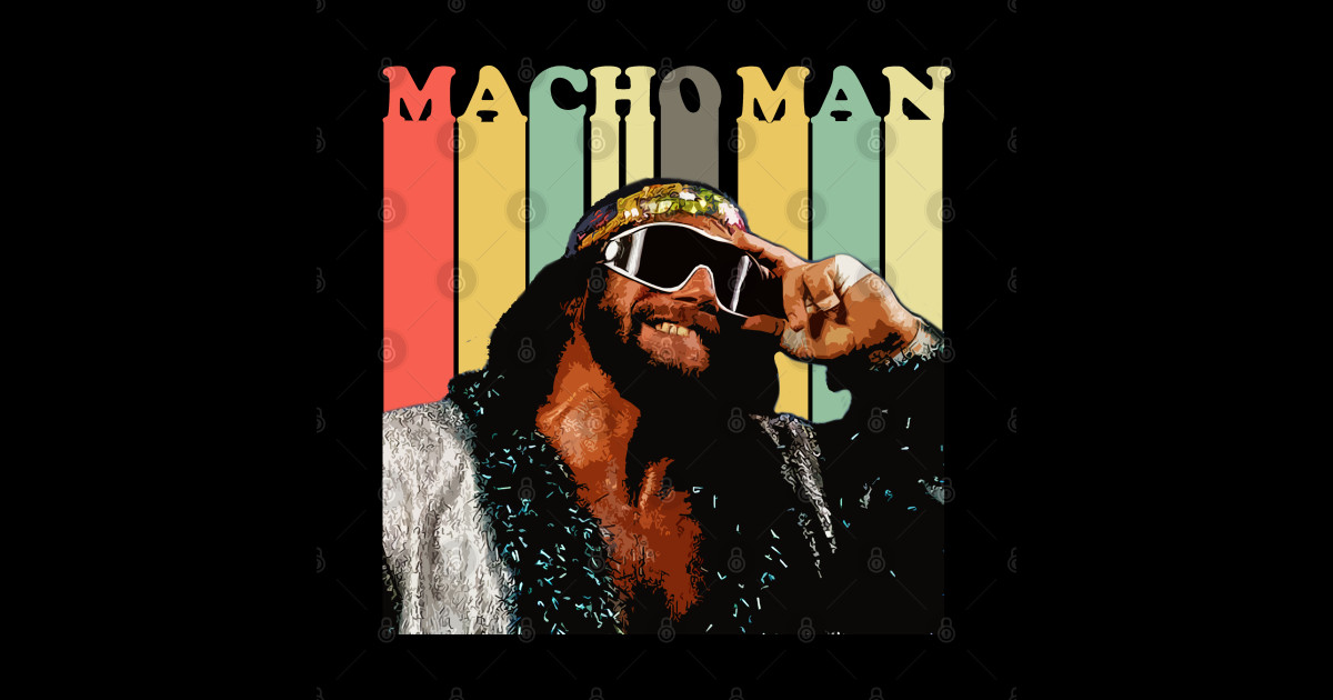 Retro Macho Man - Macho Man - Sticker | TeePublic